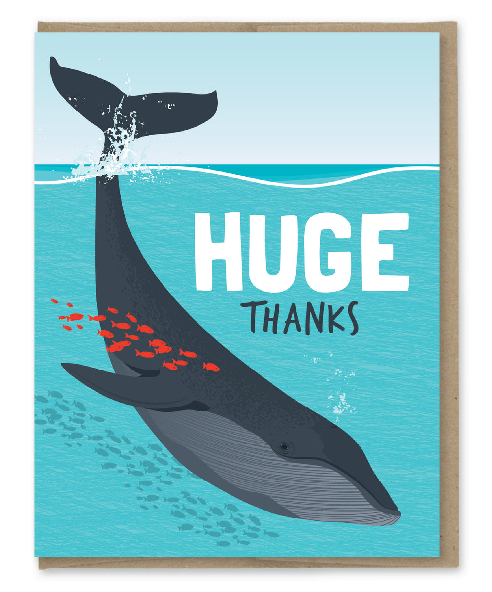 HUGE THANKS WHALE CARD – Modern Printed Matter